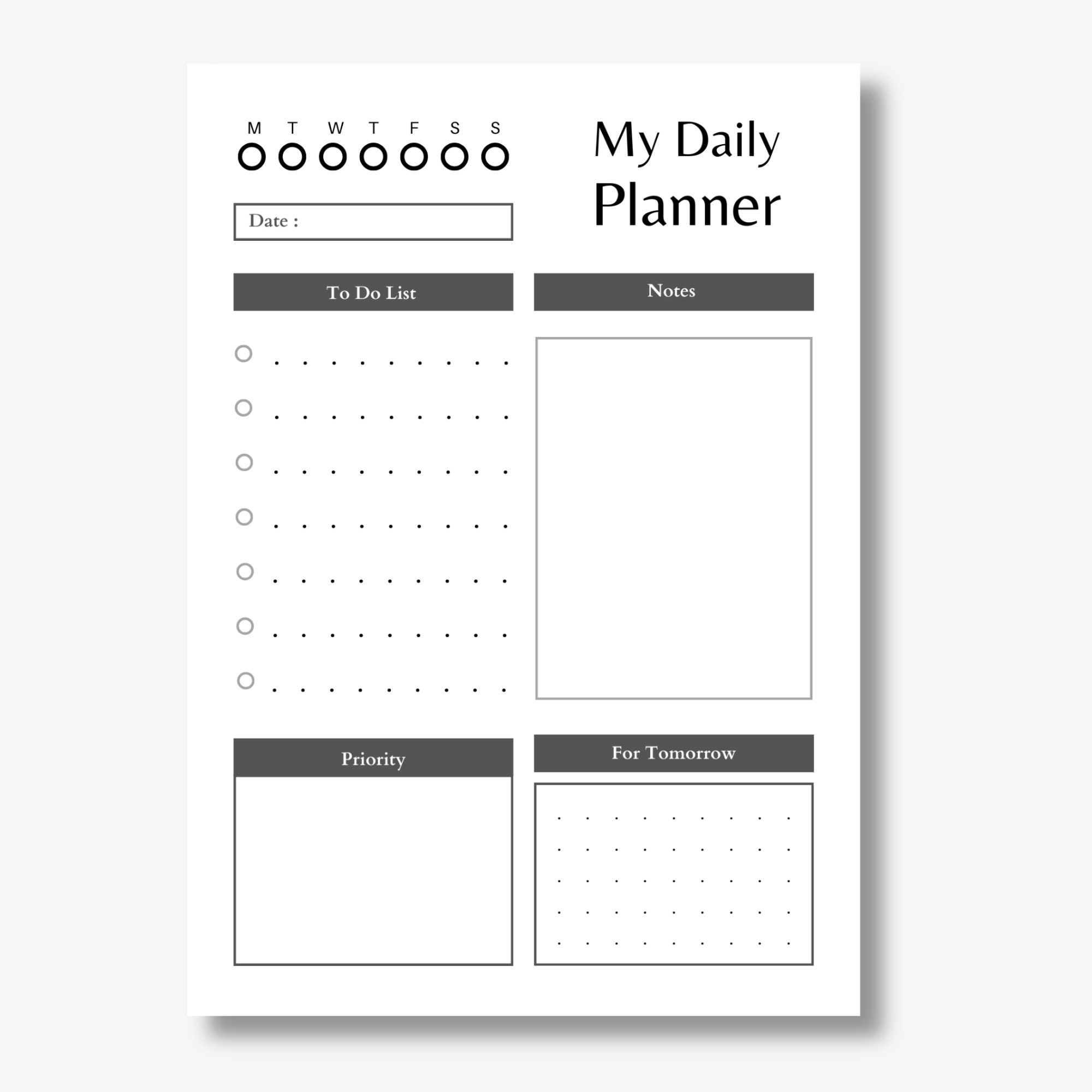 Daily Planner | Daily to Do List | Daily Checklist | Productivity ...