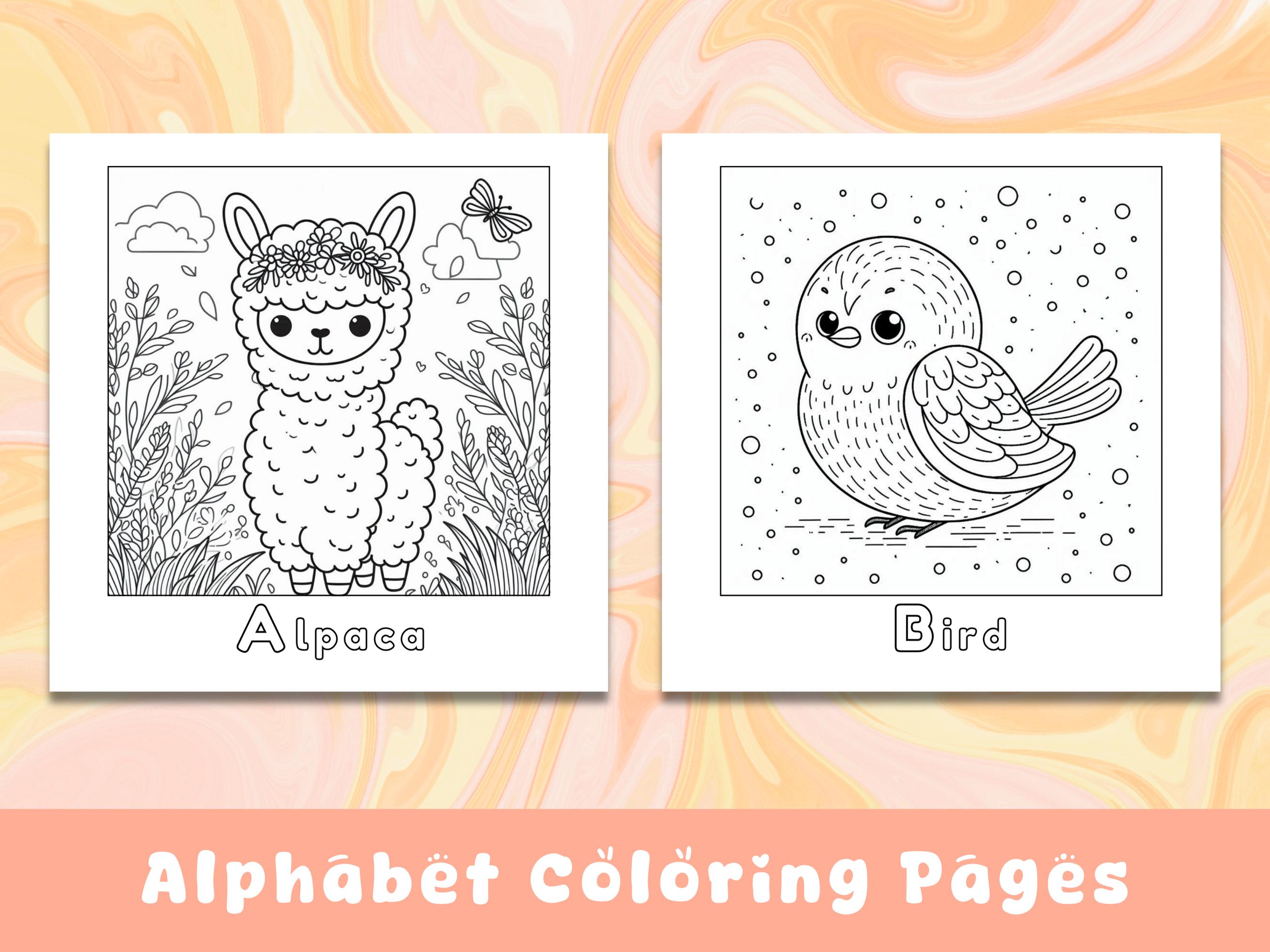 26 Alphabet Animal Coloring Pages for Kids | Alphabet Coloring Pages ...