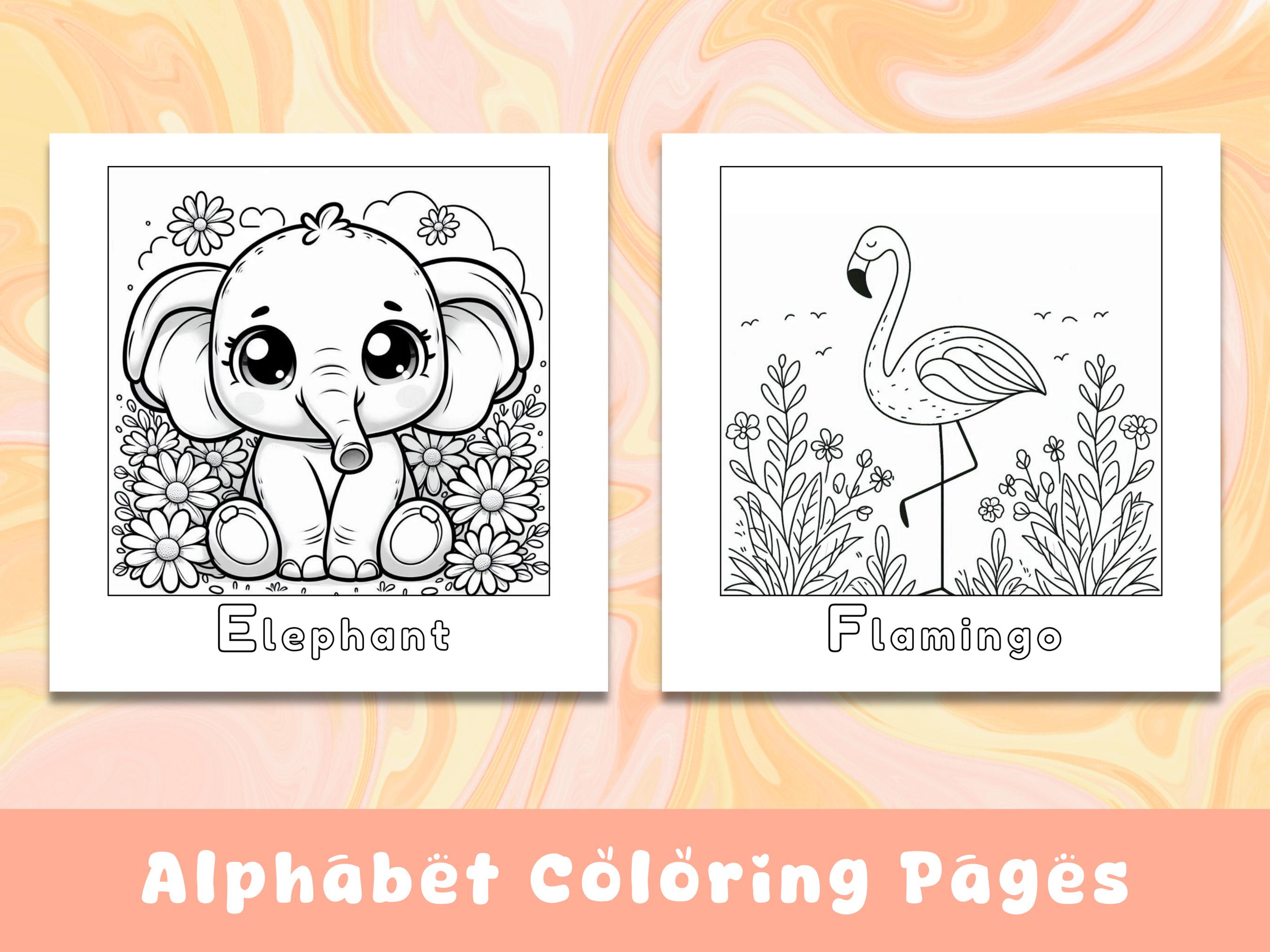 26 Alphabet Animal Coloring Pages for Kids | Alphabet Coloring Pages ...