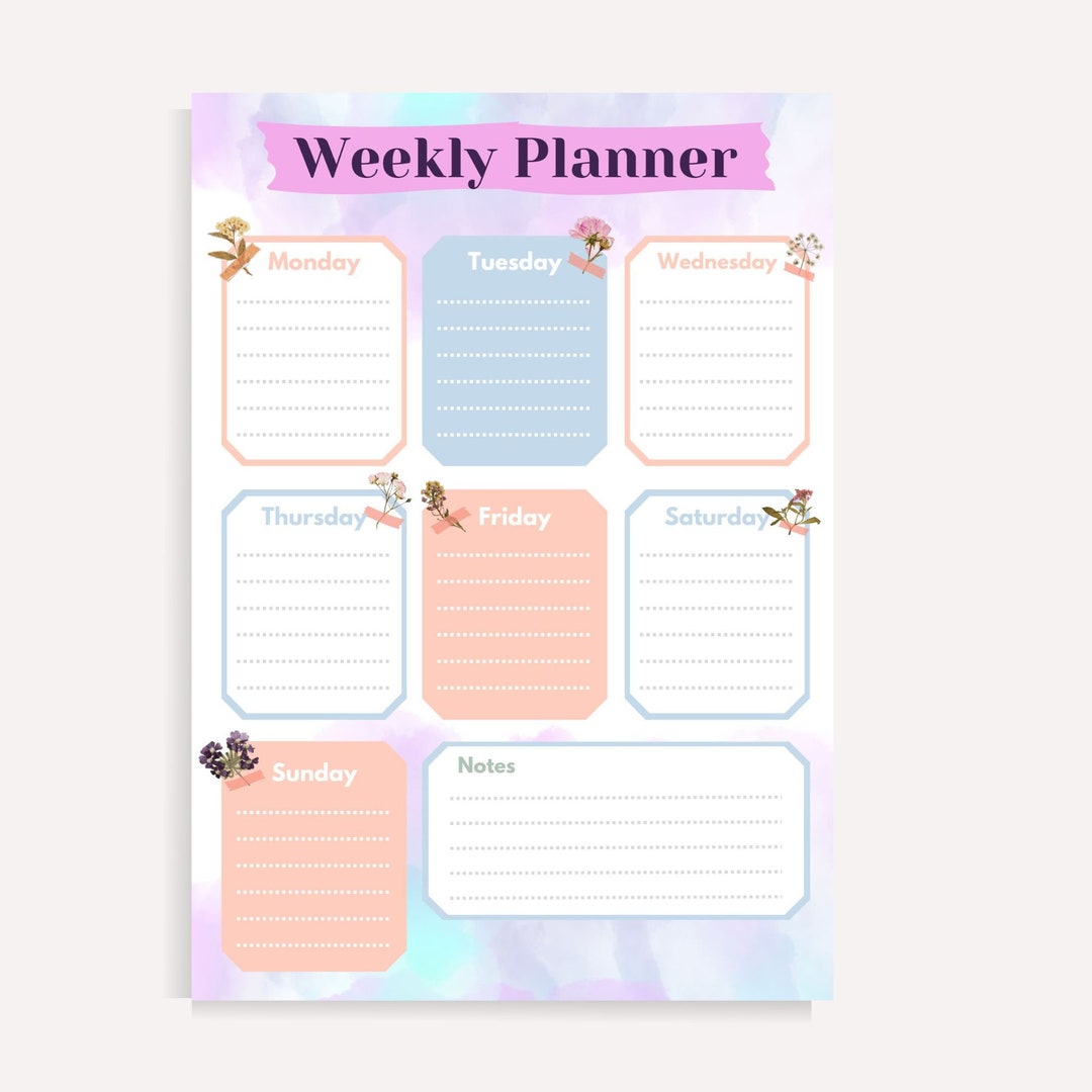 Weekly Planner Printable to Do List - Etsy