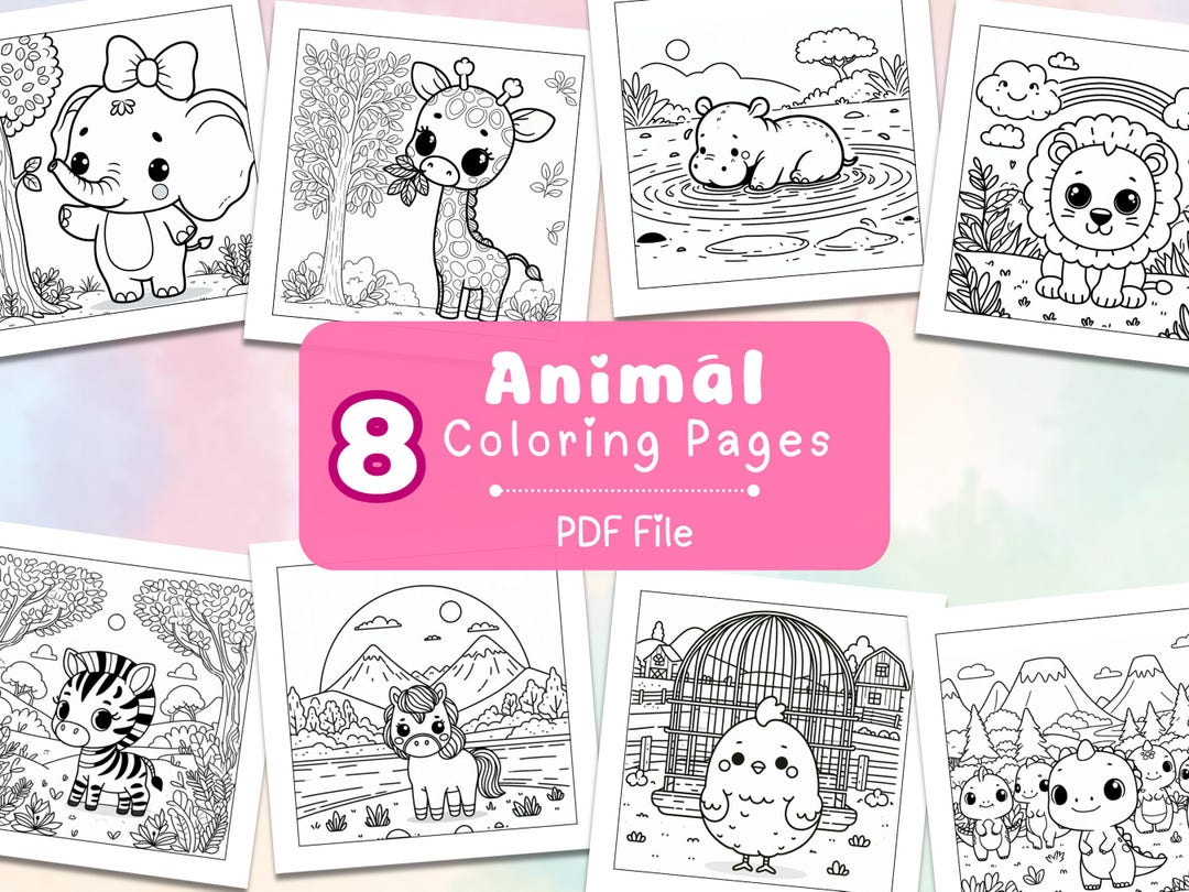 8 Animals Coloring Pages for Kids | Animals Coloring Pages | Kids ...