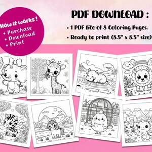 8 Animals Coloring Pages for Kids | Animals Coloring Pages | Kids ...
