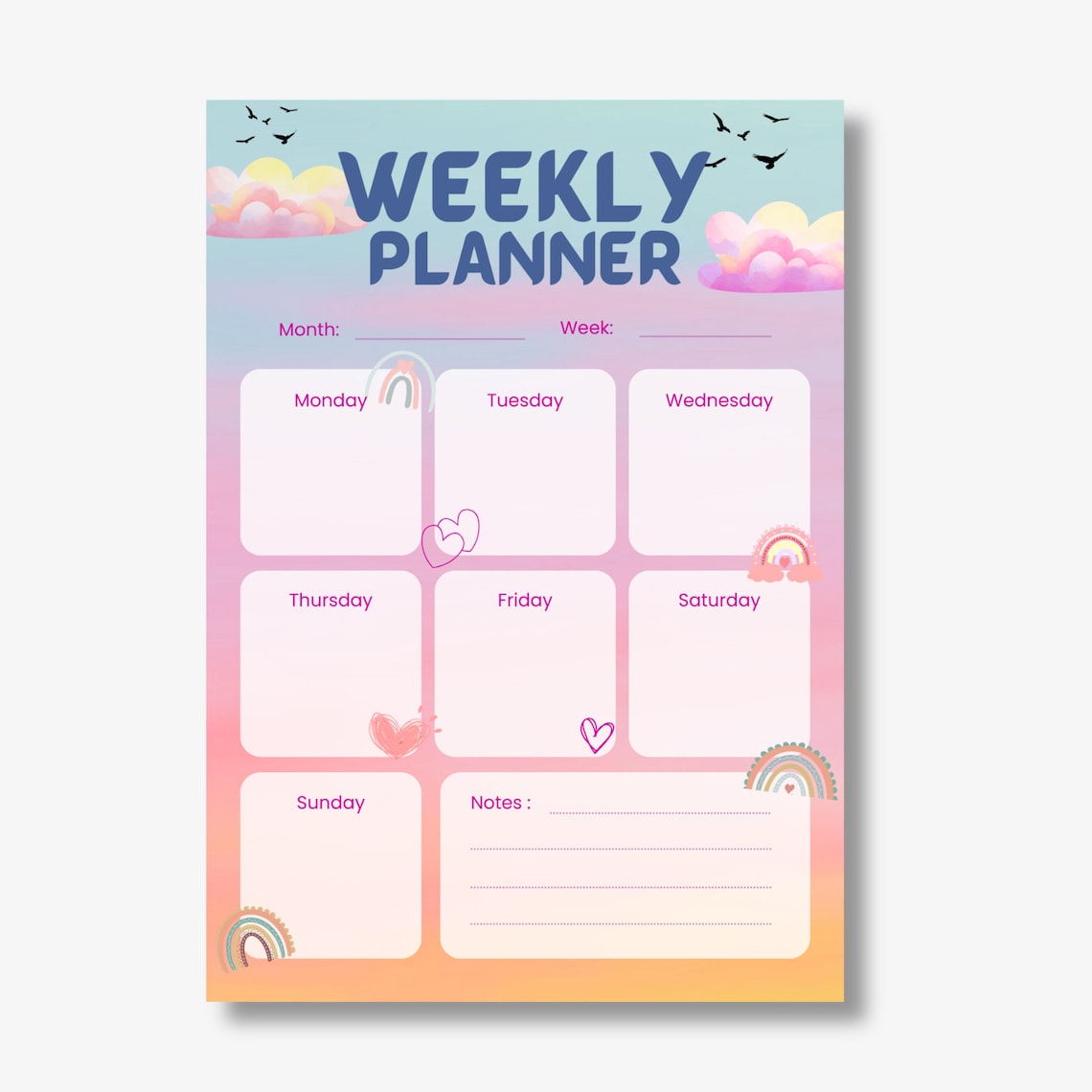 Weekly Planner Weekly Organizer Weekly Planner Printable Weekly ...