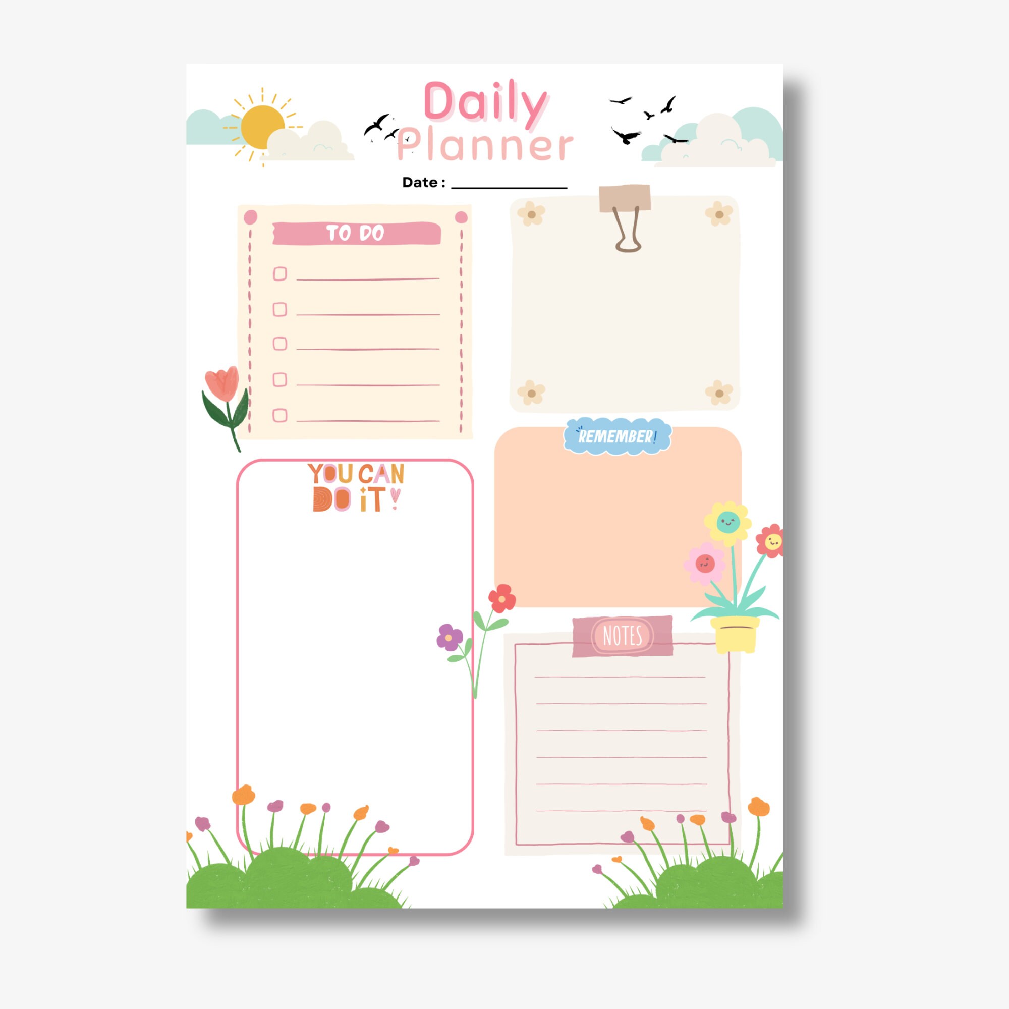 Daily Planner Printable Planner Editable Planner Daily Checklist ...