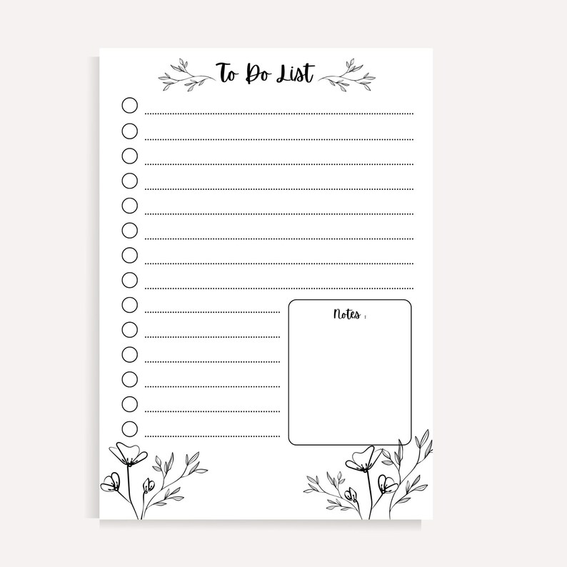 To Do List Printable & Fillable PDF Daily Checklist Digital - Etsy