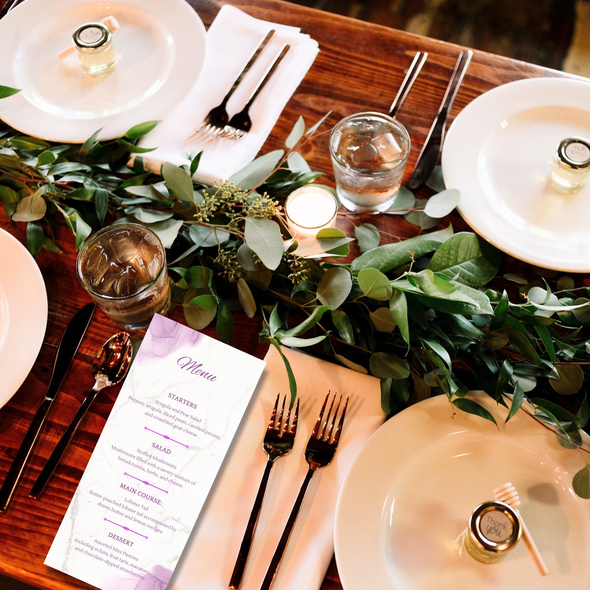 Wedding Menu Card Template | Wedding Table Menu | Minimalist Menu Card ...