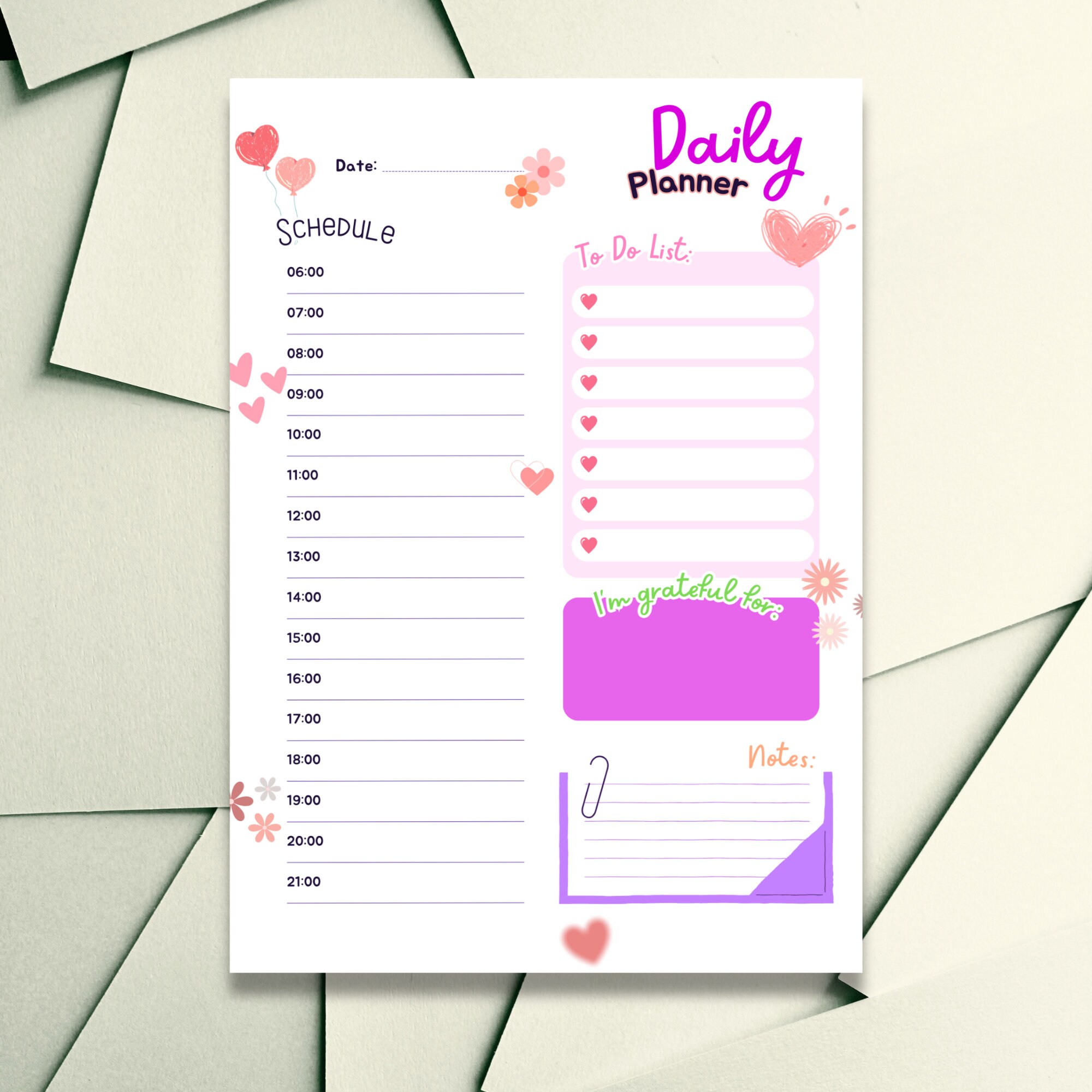 Daily Planner Daily to Do List Minimalist Daily Planner Daily Checklist ...
