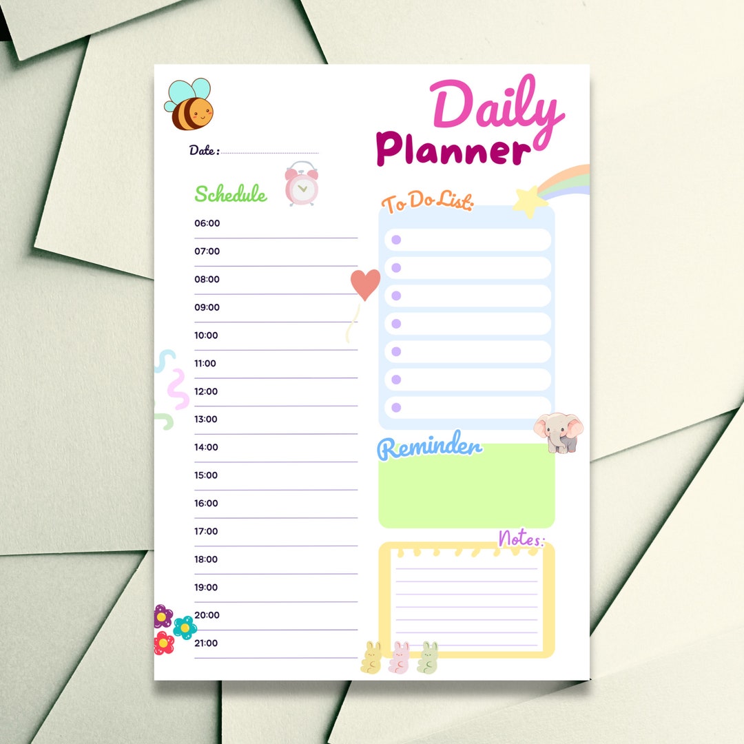 Daily Planner Printable Planner Editable Planner Daily Checklist ...