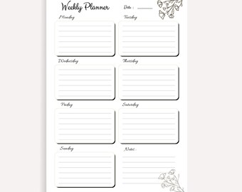 Weekly Planner Printable Weekly Organizer Weekly Planner Weekly ...
