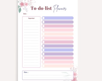 Printable to Do List Digital Download Weekly Checklist Daily Checklist ...