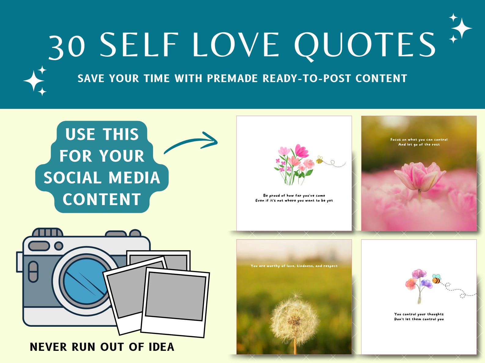 30 Self Love Instagram Post Canva Template |self Care Positive Social ...