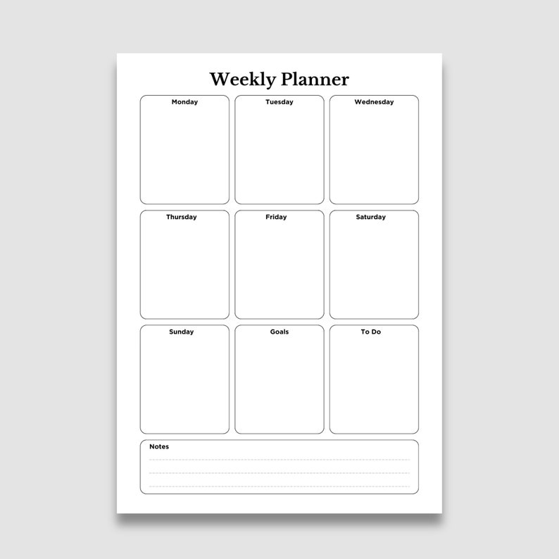 Weekly Planner Printable Weekly Organizer Weekly Planner Weekly ...