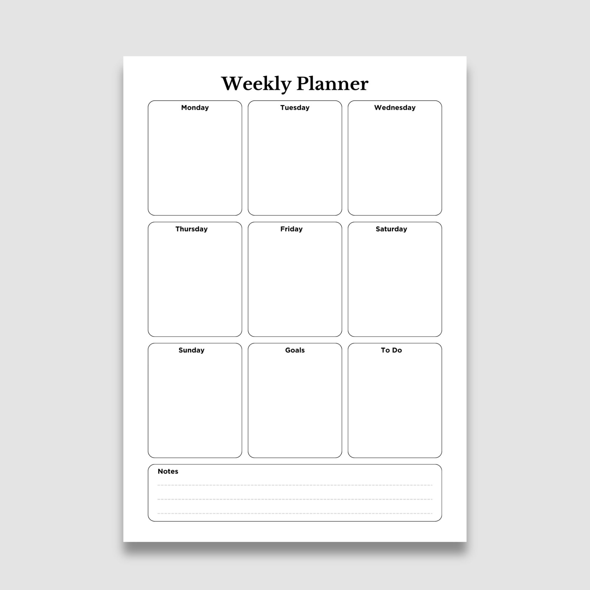 Weekly Planner Printable Weekly Organizer Weekly Planner Weekly ...