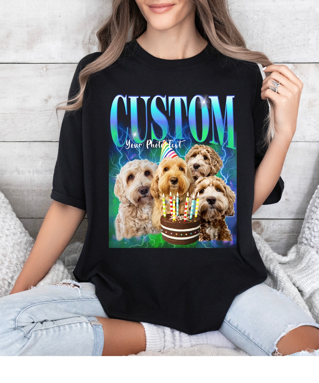 Custom Retro Dog Bootleg Shirt Vintage Dog Shirt Custom Own Idea Here ...