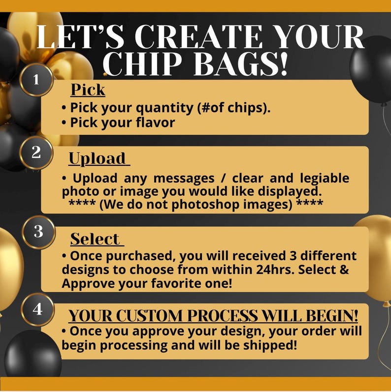 Multiple Designs Custom Chip Bag: Personalized Party Favor Birthday ...