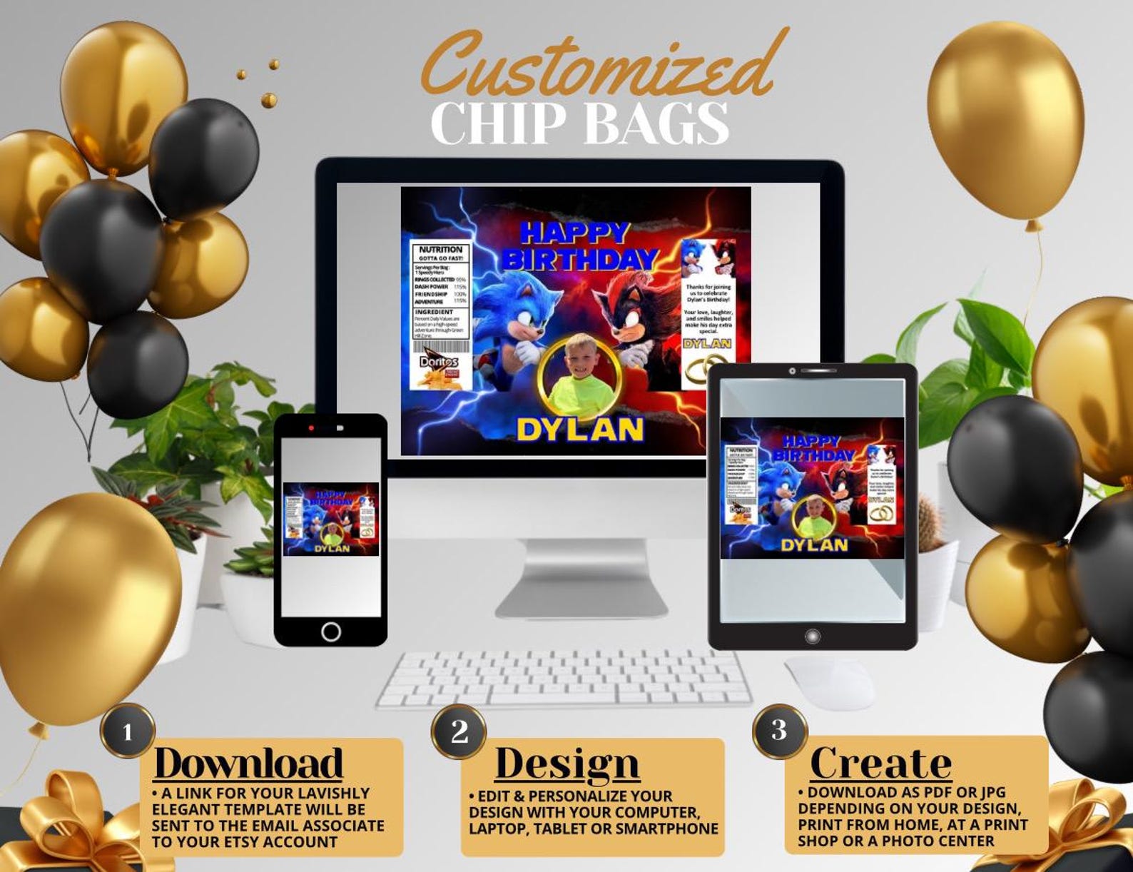 Sonic Vs Shadow Sonic3 Chip Bag Wrapper | Editable Canva Template - Etsy