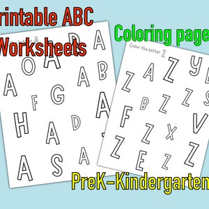 Kindergarten Alphabet Coloring Pages, ABC, Prek Learning, Kindergarten ...