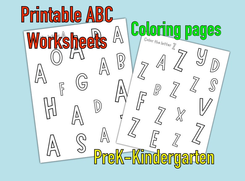 Kindergarten Alphabet Coloring Pages, ABC, Prek Learning, Kindergarten ...