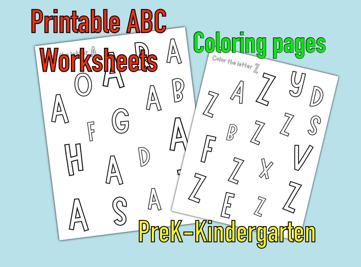Kindergarten Alphabet Coloring Pages, ABC, Prek Learning, Kindergarten ...