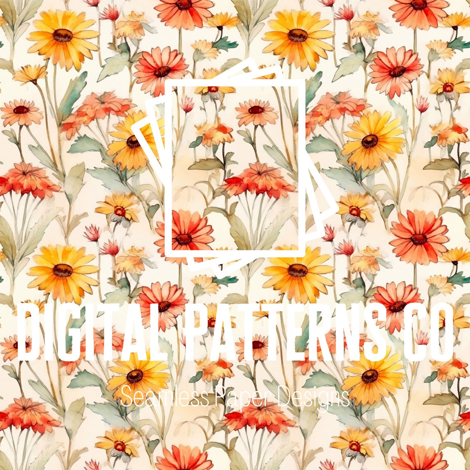 Wildflowers Watercolor 20+ Digital Paper Bundle, Flowers Seamless ...