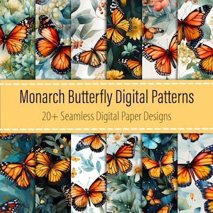 Monarch Butterflies 20+ Digital Paper Bundle, Monarch Butterfly ...