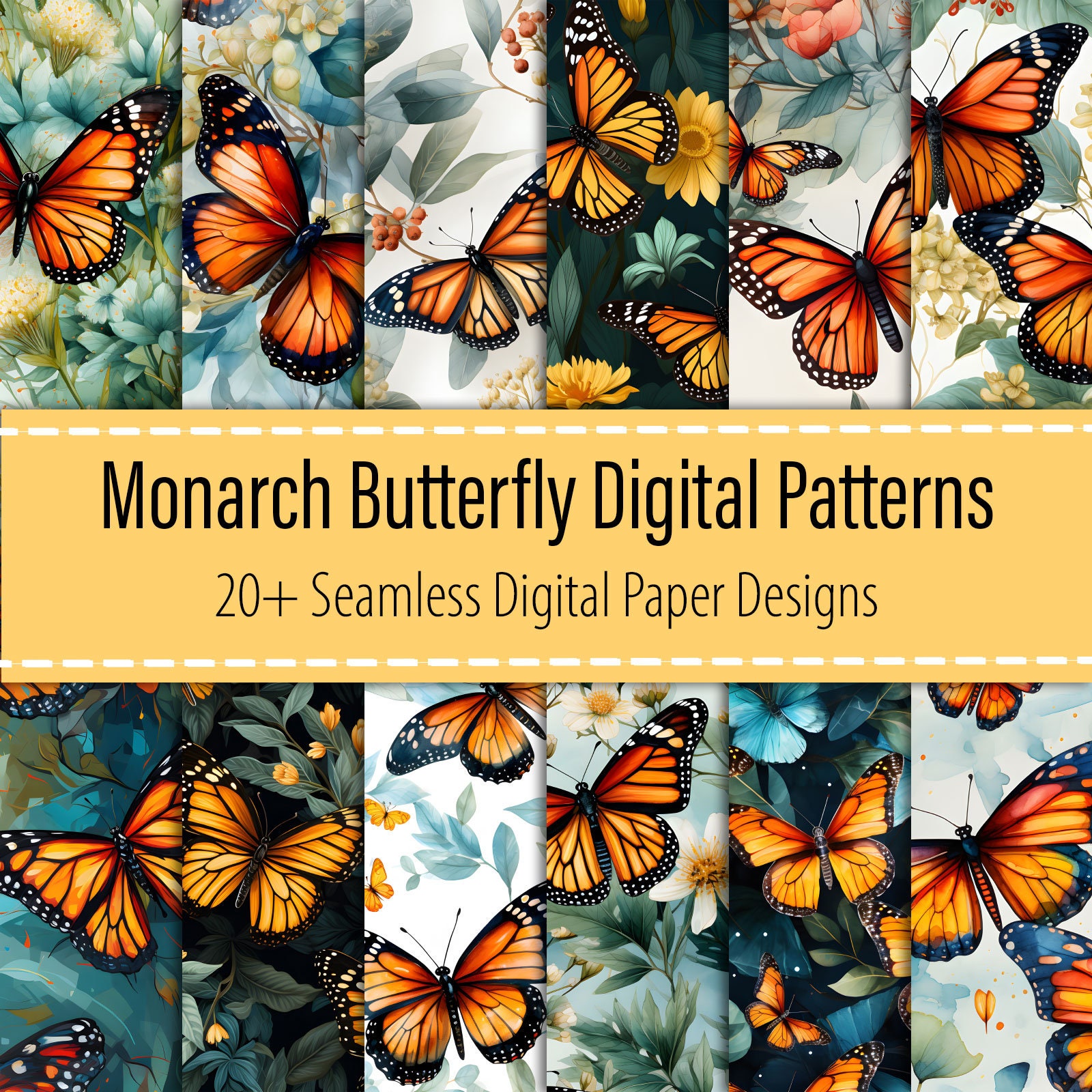 Monarch Butterflies 20+ Digital Paper Bundle, Monarch Butterfly ...