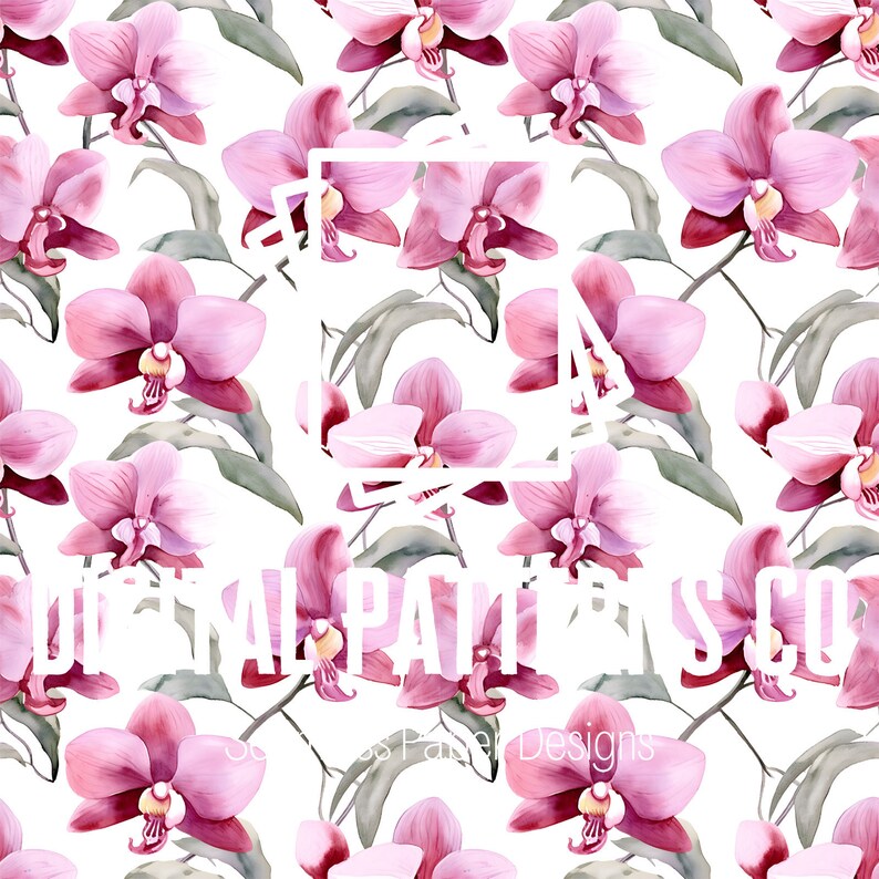 Orchid Watercolor 20+ Digital Paper Bundle, Orchid Seamless Paper ...