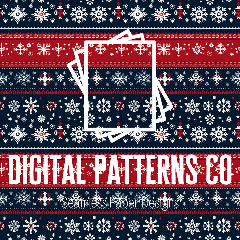 Ugly Christmas Sweater 1 30 Digital Paper Bundle, Christmas Seamless ...