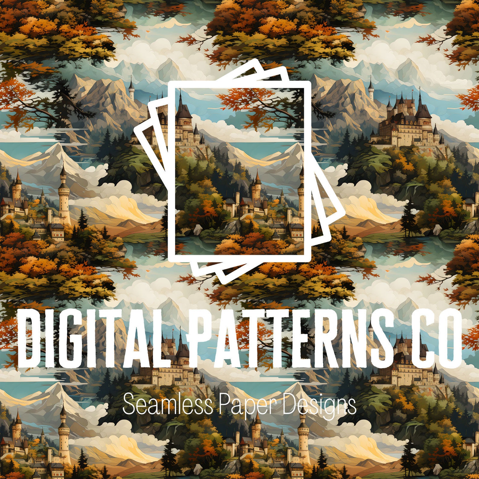 Castles 20+ Digital Paper Bundle, Castles Seamless Pattern, Castle ...