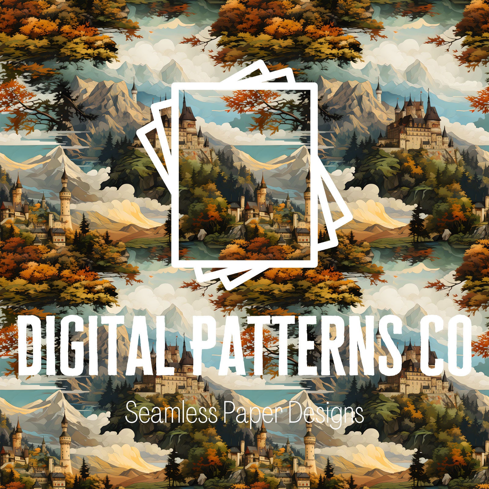 Castles 20+ Digital Paper Bundle, Castles Seamless Pattern, Castle ...