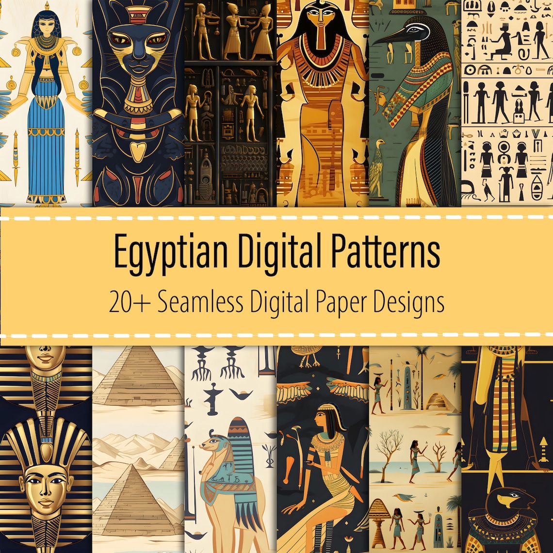 Egyptian 20+ Digital Paper Bundle, Egypt Seamless Pattern ...