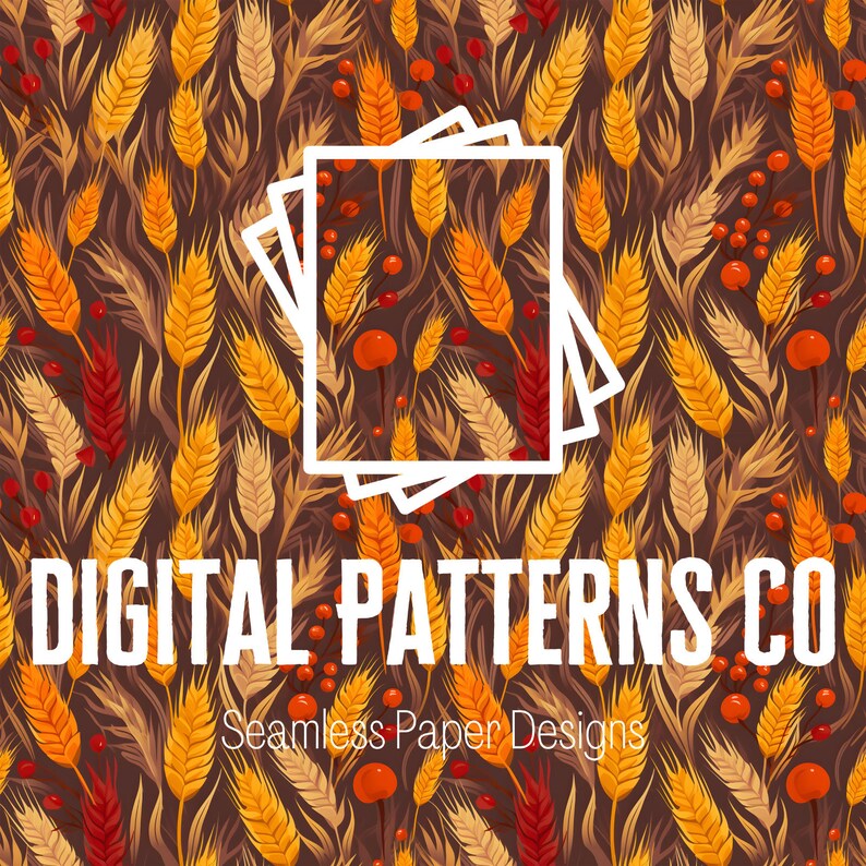 Autumn Harvest 20+ Digital Paper Bundle, Harvest Seamless Pattern, Corn ...