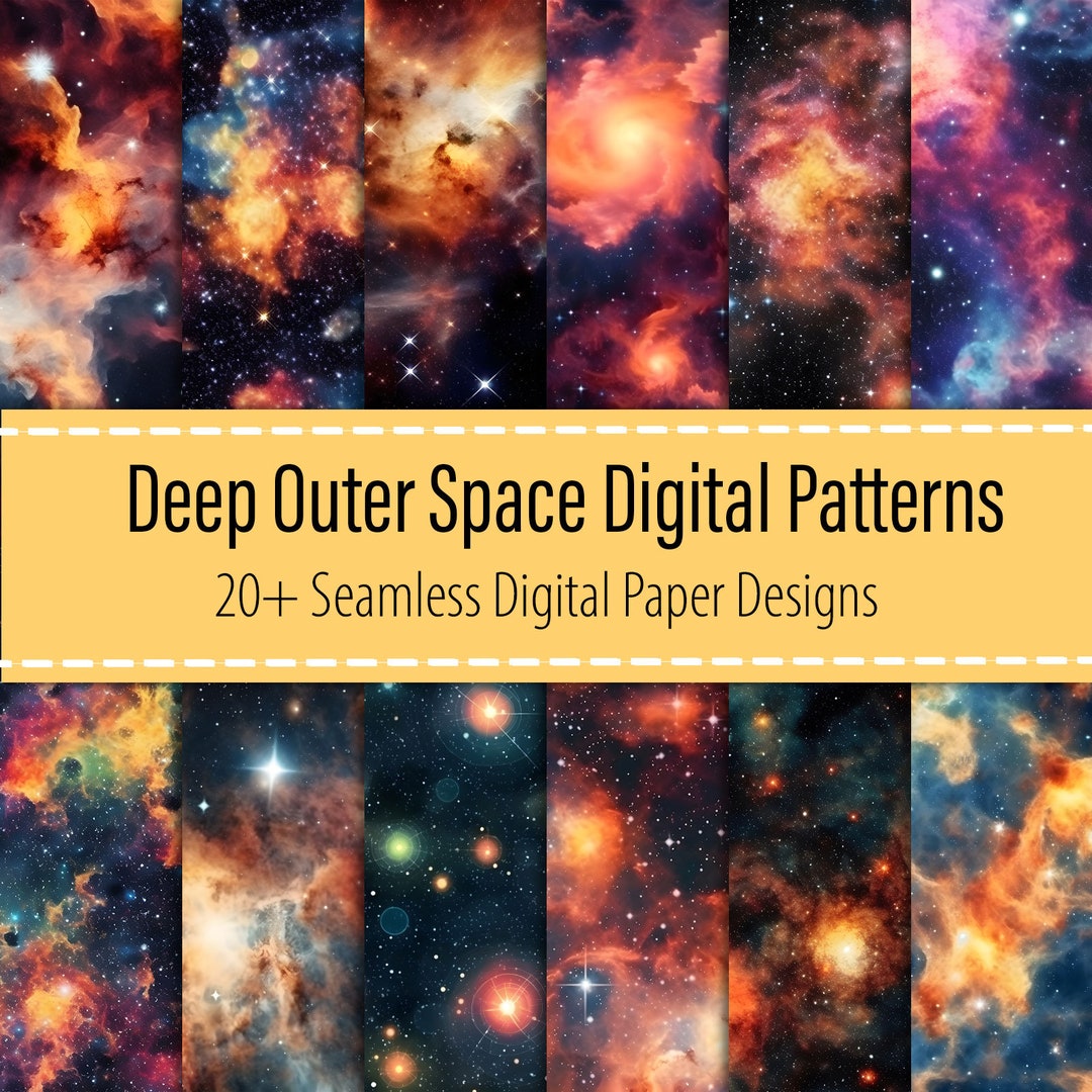 Deep Outer Space 20+ Digital Paper Bundle, Space Seamless Pattern ...
