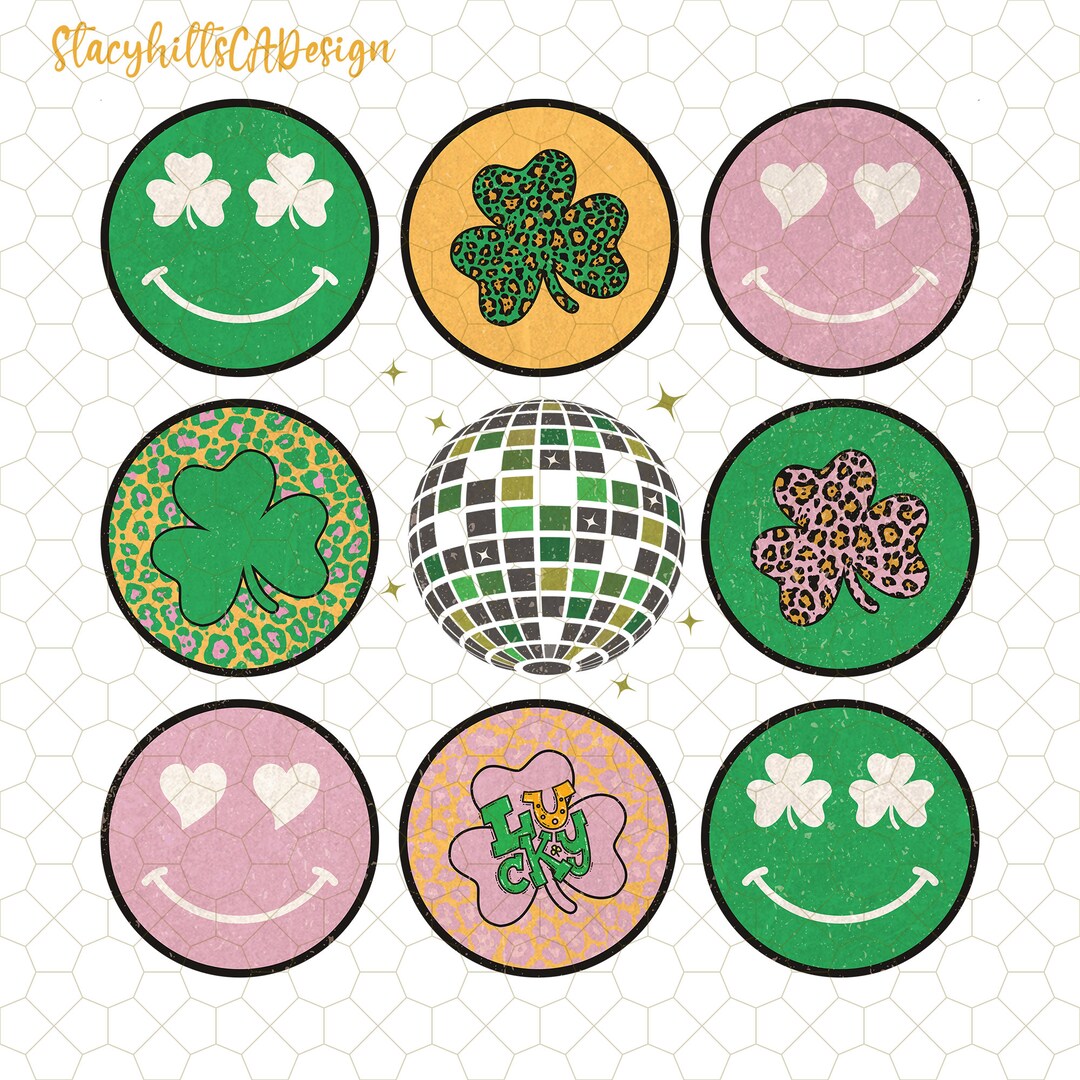 Retro St. Patrick's Day Smiley Face Png, Irish Lucky Png, Lucky ...