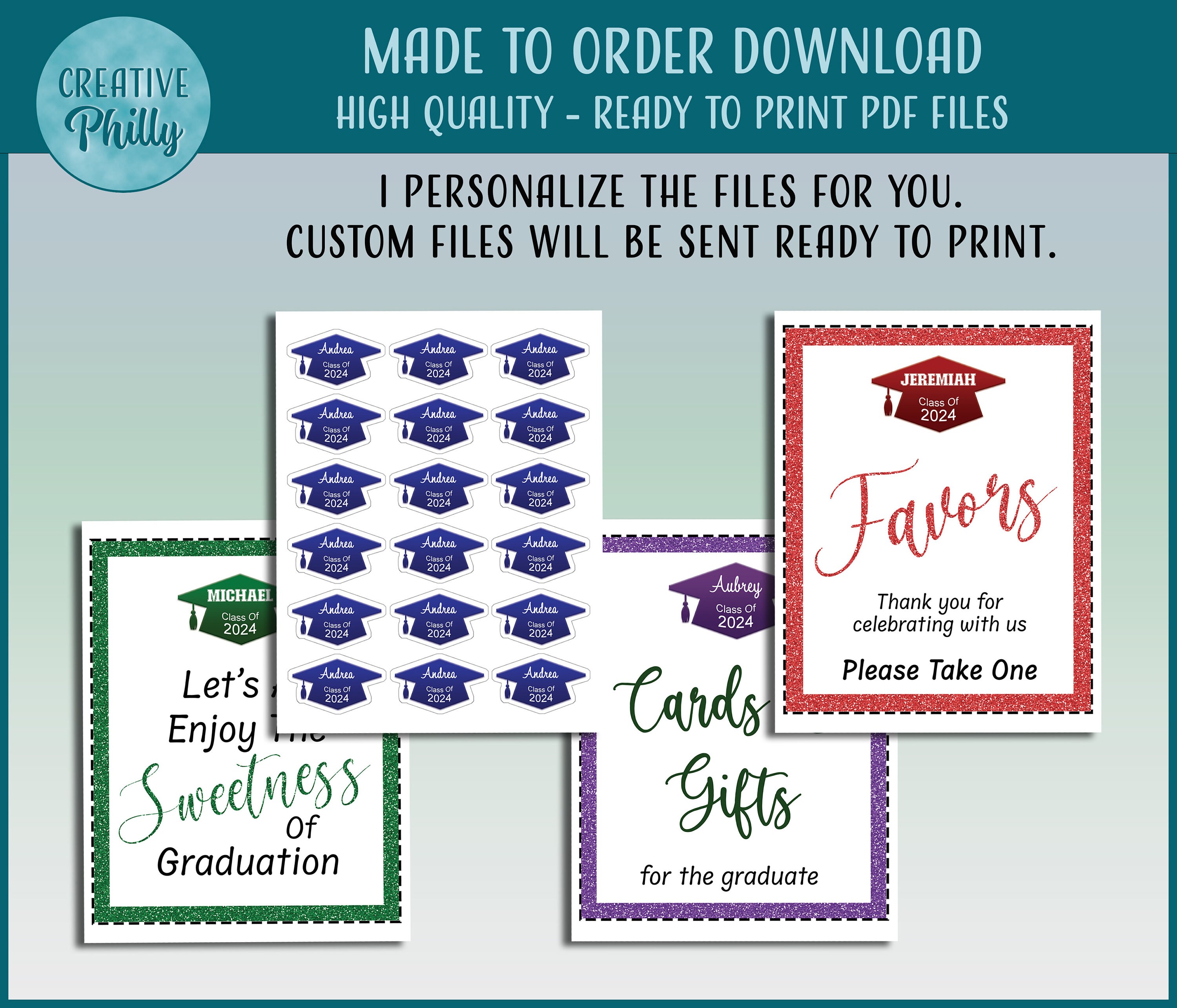 Personalized Graduation Bundle Custom Cupcake Topper Custom Graduation ...