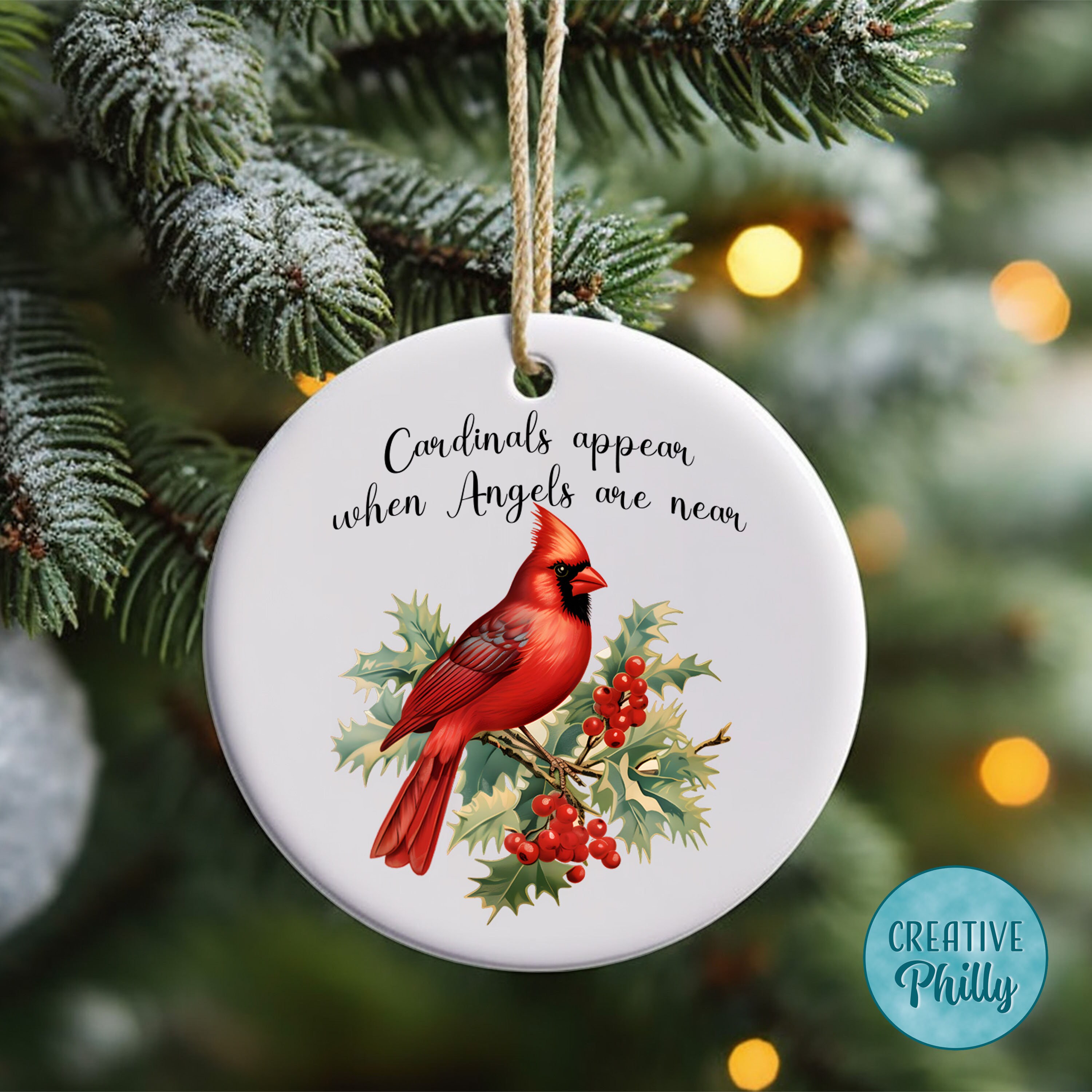 Cardinal Ornament Holiday Decor Christmas Ornament Memorial Ornament ...