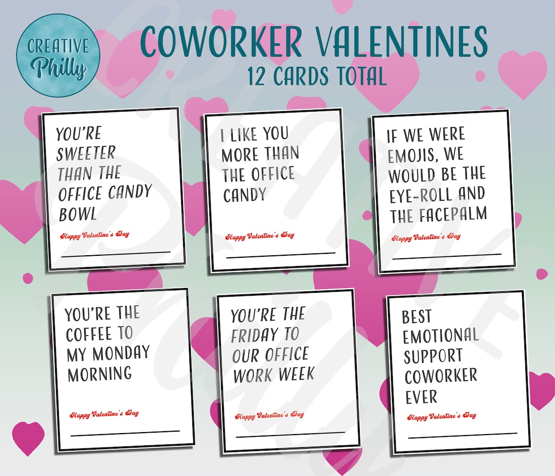 Work Valentine, Personalized Valentine, Custom Valentine, Printable ...