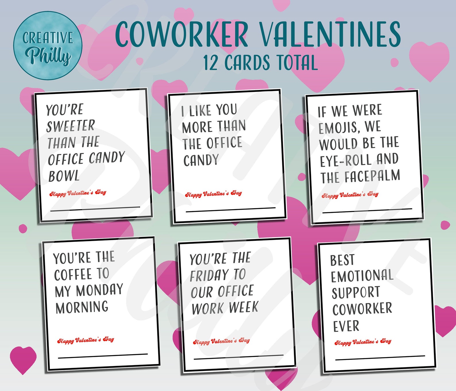 Work Valentine, Personalized Valentine, Custom Valentine, Printable ...