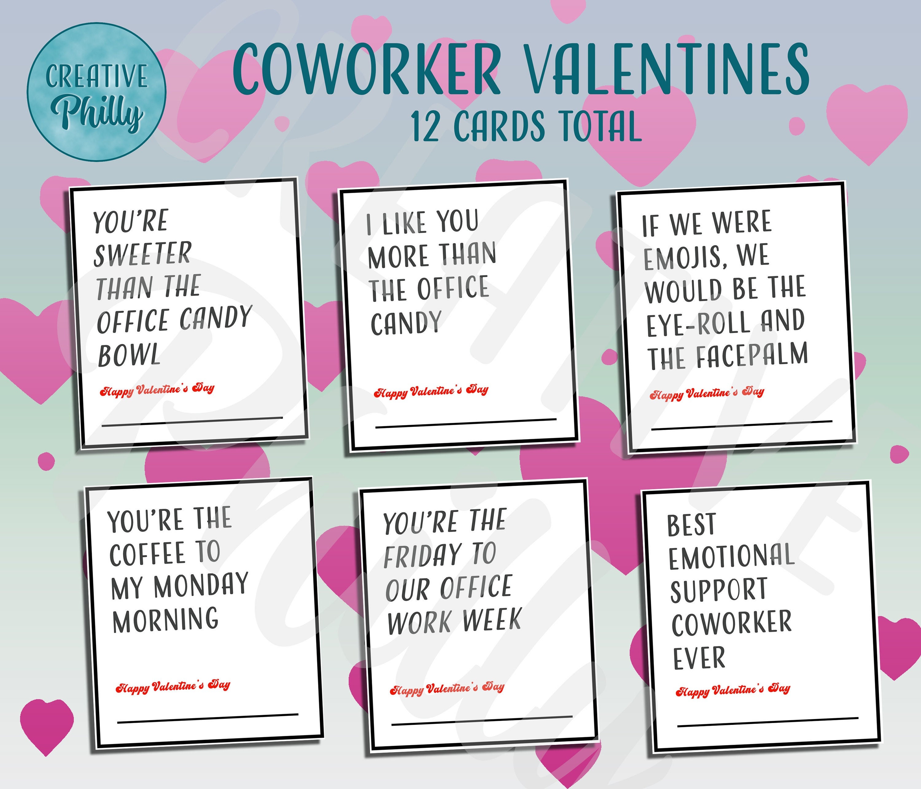 Work Valentine, Personalized Valentine, Custom Valentine, Printable ...
