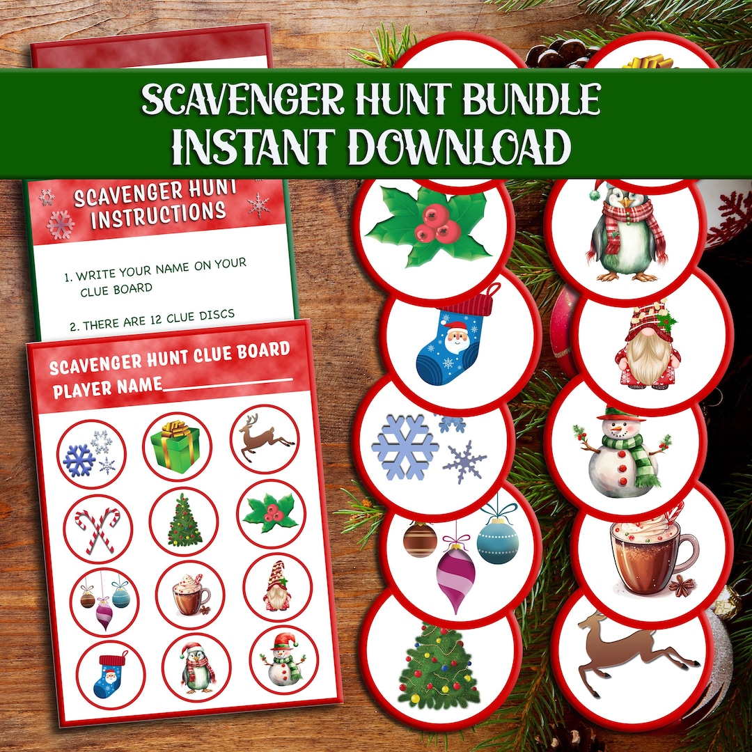 Christmas Scavenger Hunt Printable Game Christmas Game - Etsy