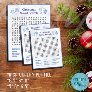Christmas Word Search, Printable Game, Christmas Game, Holiday Game ...