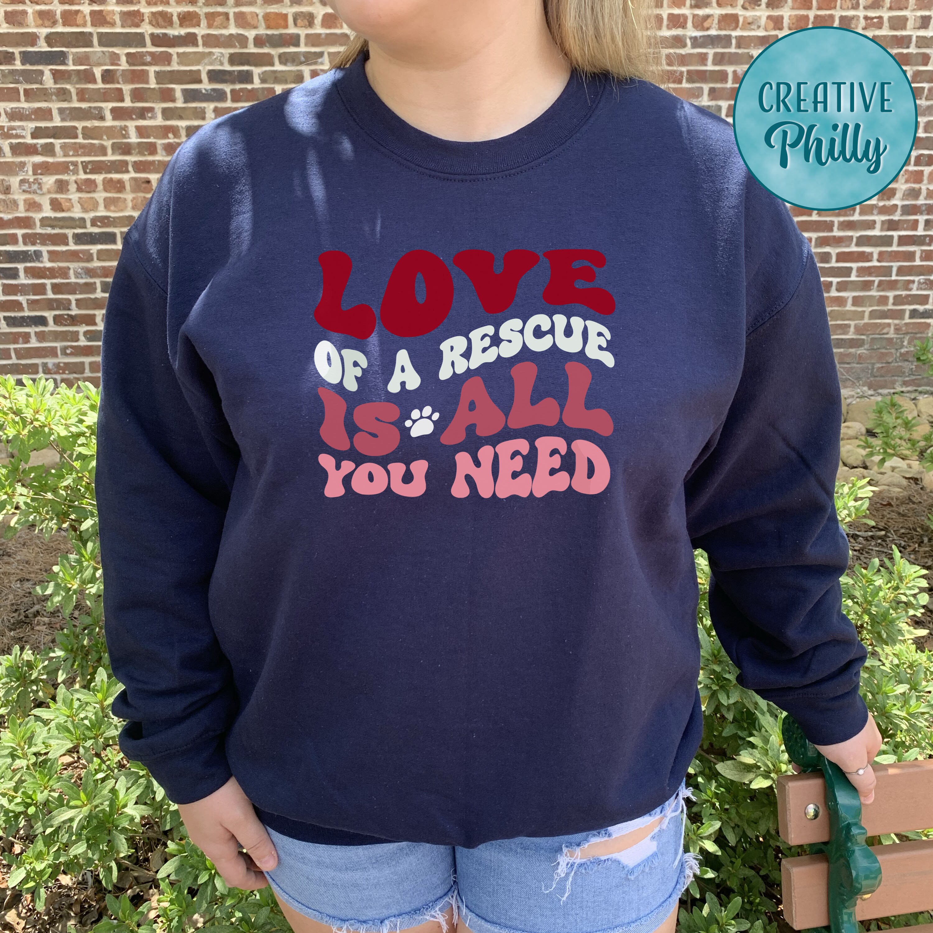 Rescue Dog Sweatshirt Dog Lover Sweatshirt Gift for Dog Lover Pet Lover ...