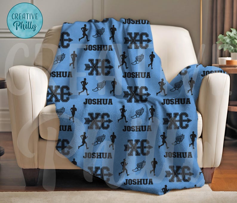 Boys Personalized Cross Country Blanket Personalized Blanket Sports ...