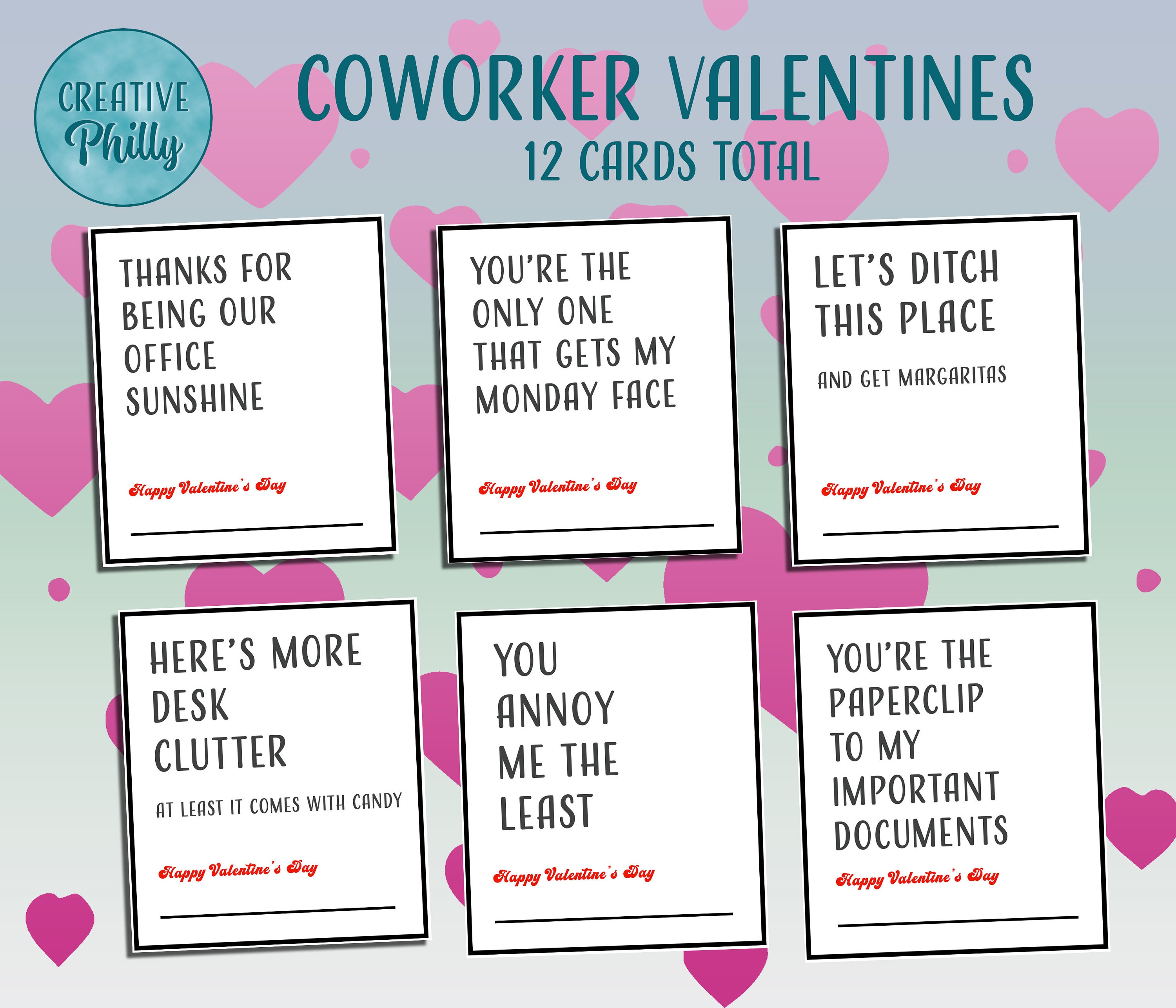 Work Valentine, Personalized Valentine, Custom Valentine, Printable ...