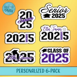 Personalized Senior Stickers 6-pack Custom Senior Sticker Pack Class of ...