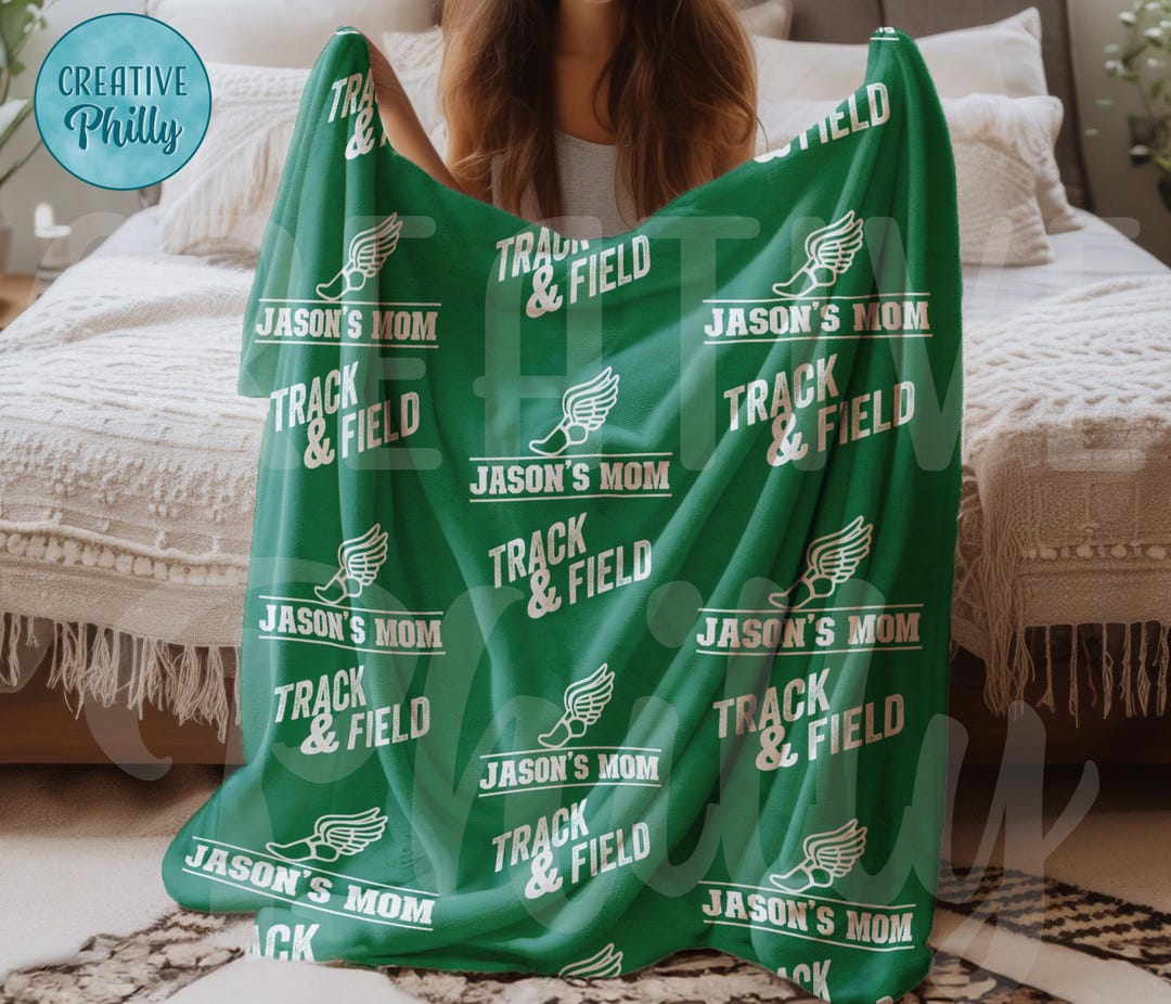 Personalized Track and Field Blanket Personalized Blanket Sports ...