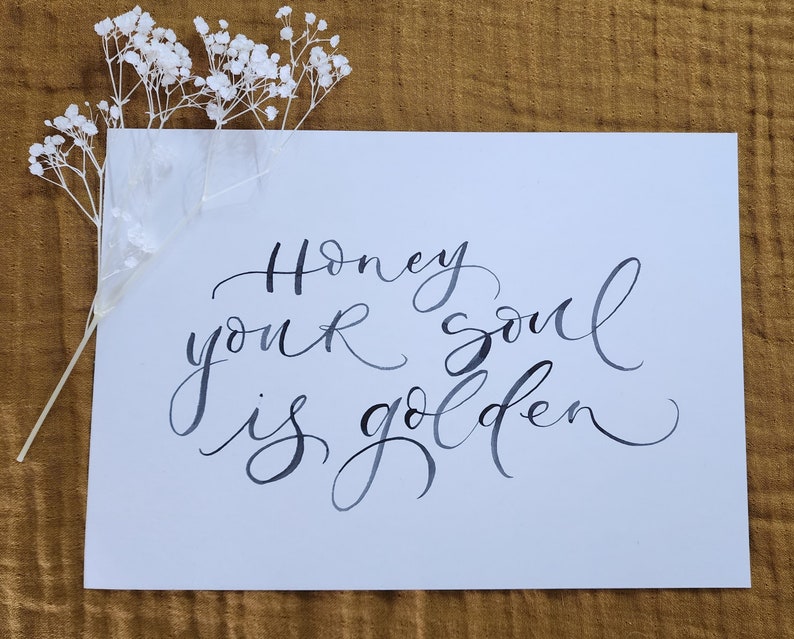 PHYSICAL CUSTOM PRINT: Hand Lettered Modern Calligraphy Print ...