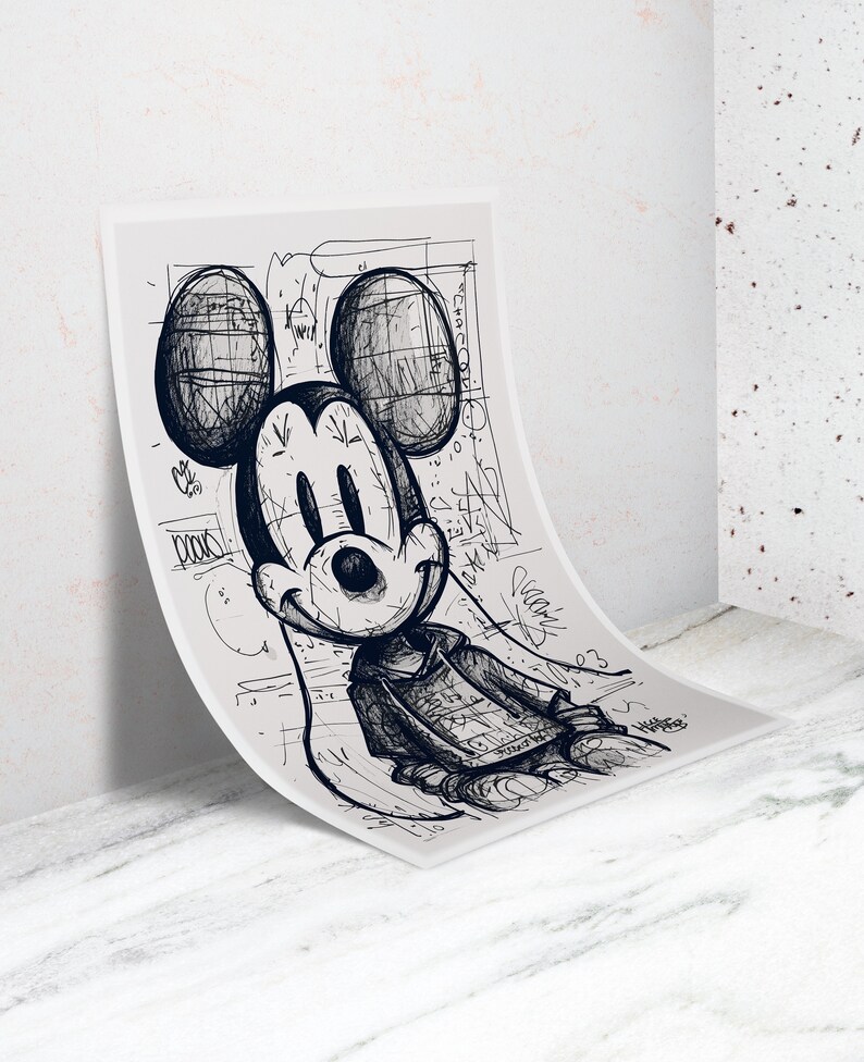 Mickey Mouse Printable Wall Art, Minimalist Art, Printable Wall Art ...