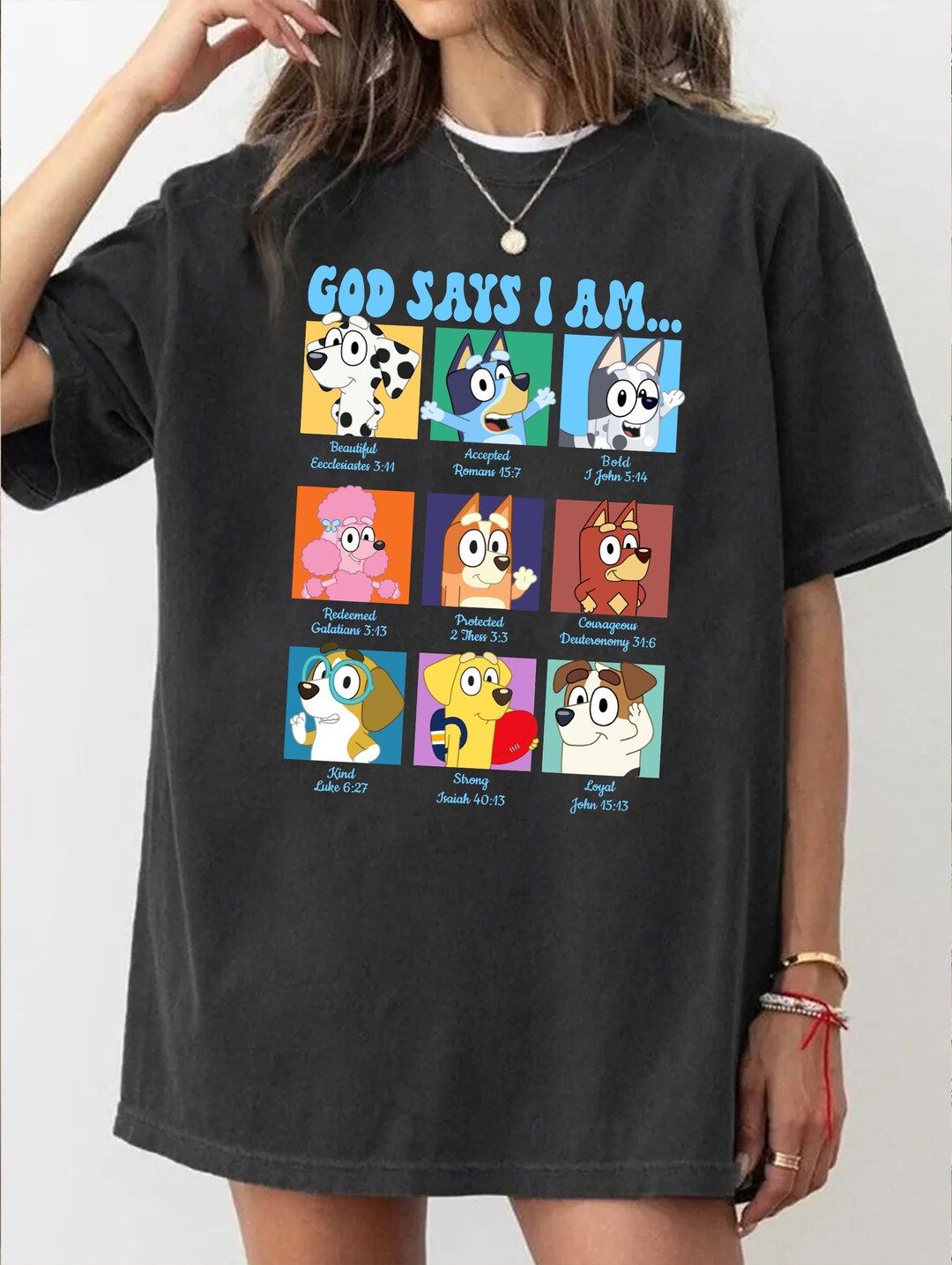 God Says I Am Bluey Shirt, Bluey Family Shirt, Bible Verse Quotes Shirt ...