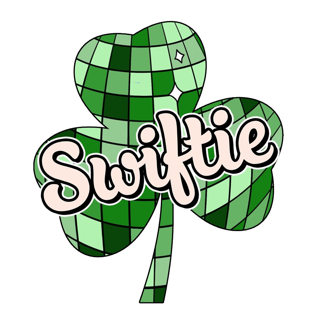 Swiftie Patrick's Day Shamrocks Png, Cute Four Leaf Clover Swiftie ...
